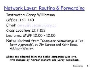 PPT Chapter 22 Network Layer Delivery Forwarding And Routing