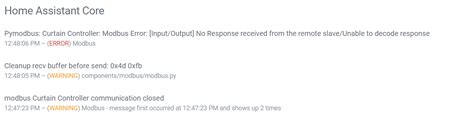 Modbus Serial Device Only Works Once Connection Is Lost Under 202391 · Issue 100421 · Home
