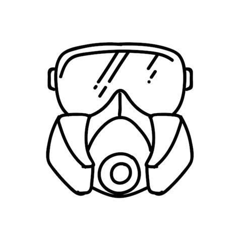Premium Vector Respirator And Goggles Icon Hand Drawn Vector Illustration
