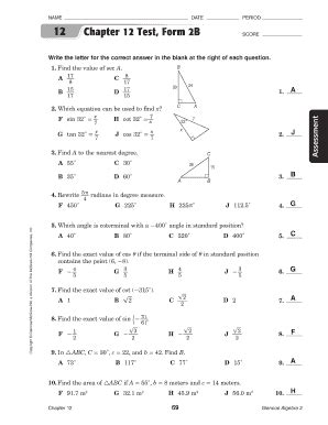 Geometry Chapter 12 Test Answer Key Fill Online Printable Fillable