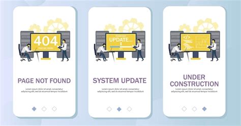 Premium Vector Error Pages Mobile App Onboarding Screens Vector Template