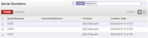 associate multiple serial numbers with a single inventory item odoo