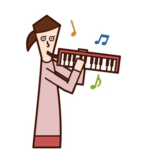 鍵盤ハーモニカを演奏する人（男性）のイラスト フリーイラスト素材集 Kukukeke