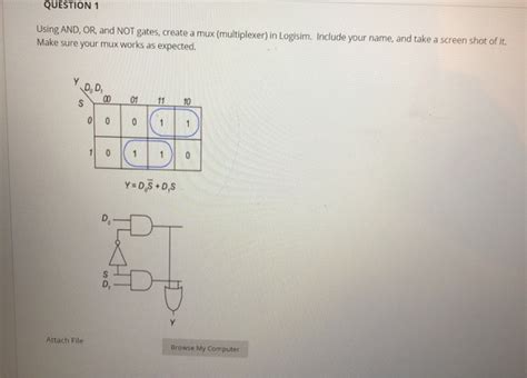 Answered Question 1 Using And Or And Not Gates Create A