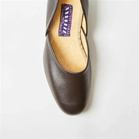 Mocha Deerskin Leather Hard Sole Grecian Slippers Bowhill And Elliott