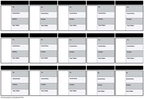 O Molde Do Mapa De Caracteres De Estranhos Storyboard