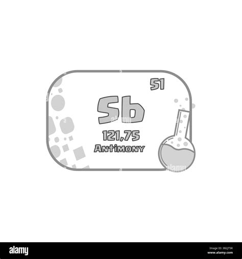 Antimony Chemical Symbol Sb Vector Icon Atomic Number Fifty One