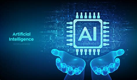 Premium Vector Ai Artificial Intelligence Ai Icon Made With Binary Code In Wireframe Hands