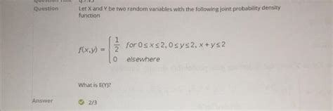Solved Let X And Y Have The Following Joint Probability Chegg Com