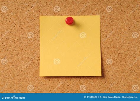 Sticky Notepad On Cork Board Stock Image Image Of Message Thumbtack 11546623