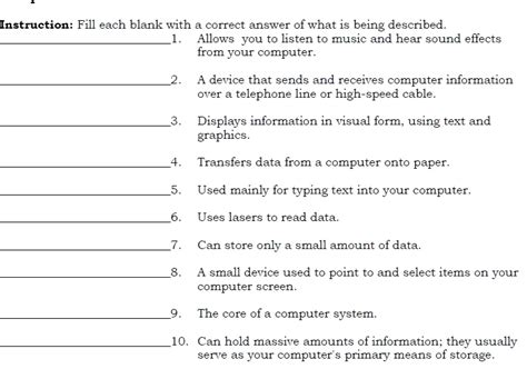Instruction Fill Each Blank With A Correct StudyX