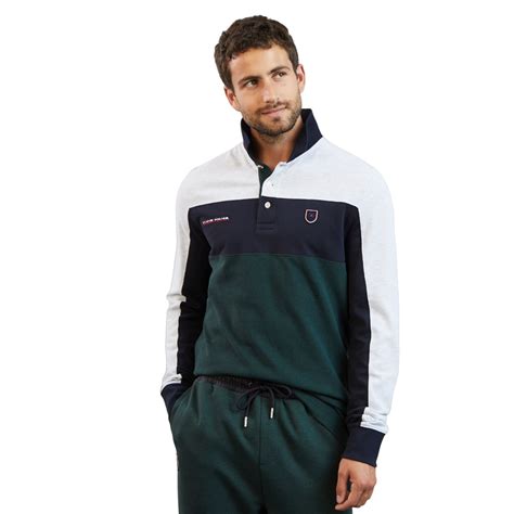 Colourblock Polo Shirt With Eden Park Embroidery Figchic