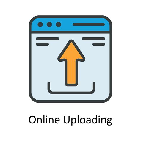 Online Uploading Vector Fill Outline Icon Design Illustration Network And Communication Symbol