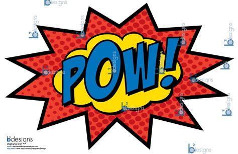 Superhero Party Signs Boom Pow Zap Bam Pop 11 X 17 Db Color Instant