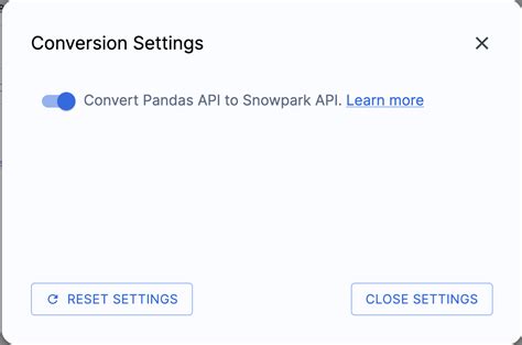Snowpark Migration Accelerator Configuration And Settings Snowflake Documentation