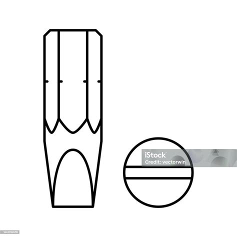 슬롭트 헤드 스크루 드라이버 비트 라인 아이콘 벡터 일러스트 레이 션 강철에 대한 스톡 벡터 아트 및 기타 이미지 강철 공학 구멍 Istock