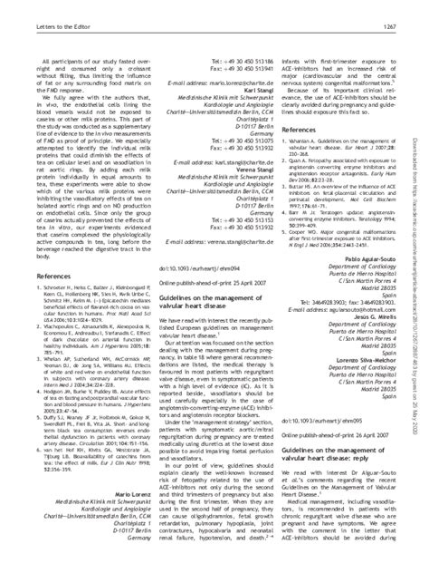 Pdf Guidelines On The Management Of Valvular Heart Disease
