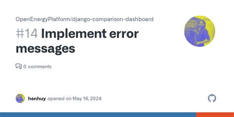 Implement Error Messages · Issue 14 · Openenergyplatformdjango