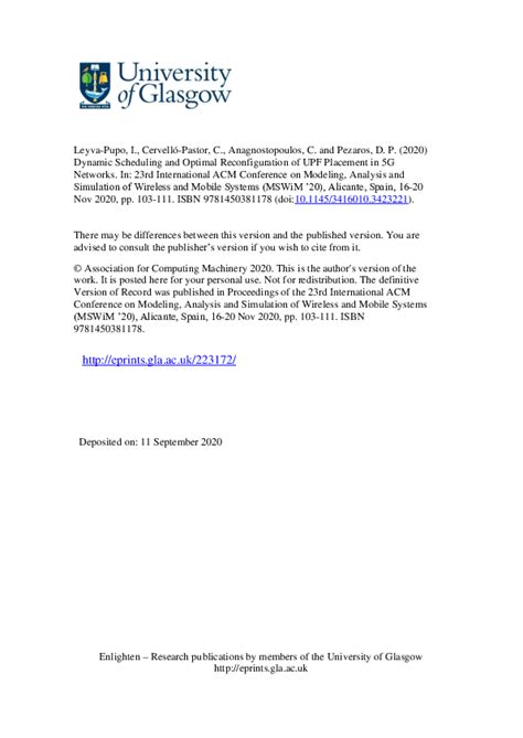 pdf dynamic scheduling and optimal reconfiguration of upf placement