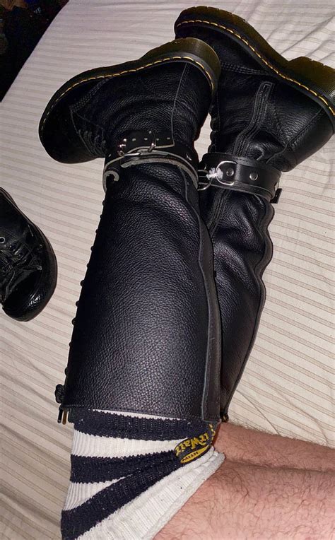 Leather Cuffed Doc Martens Knee High 20 Eye By Tieduptwink On Deviantart