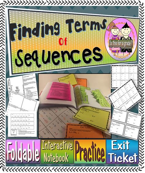 Finding Terms Of Sequences Foldable Inb Practice Sheet Exit Ticket