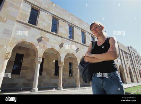 Young Woman On University Campus University Of Queensland Brisbane
