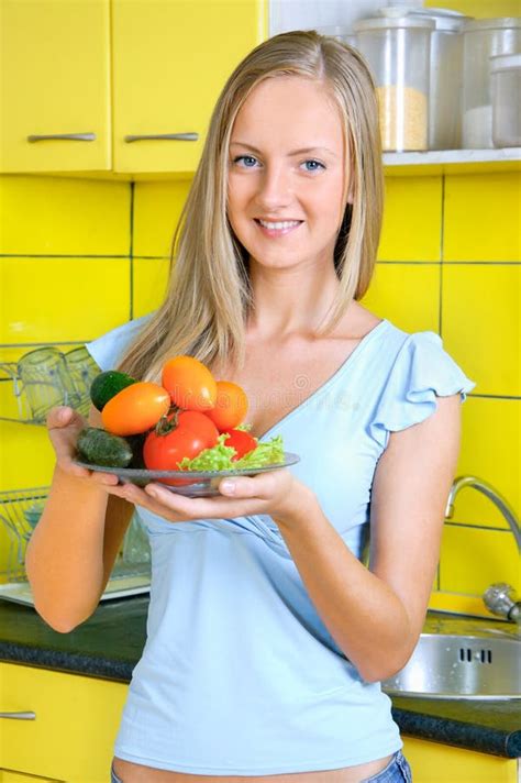 Girl With Vegetables Stock Image Image Of Diet Home 21300265