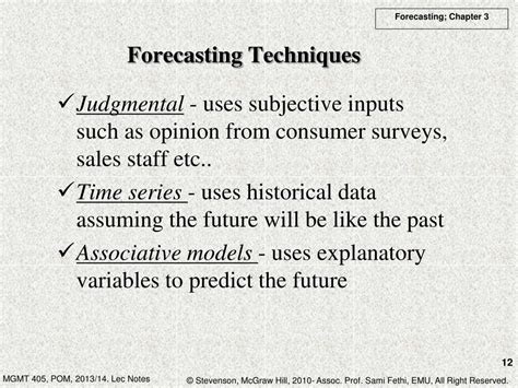 PPT Chapter 3 Forecasting PowerPoint Presentation Free Download ID 5595689