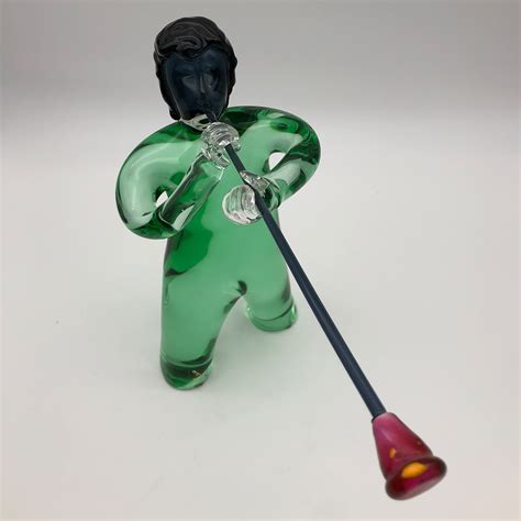 Soffiatore Emerald Green Sculpture By Toso Cristiano Ars Murano Artemest