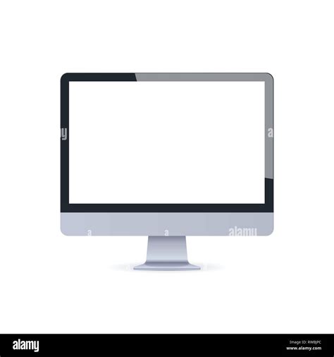 Modern Desktop Monitor Mockup Blank Empty Screen Computer Display