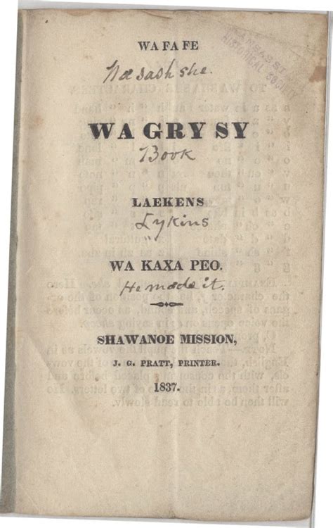 Photo Shawnee Language