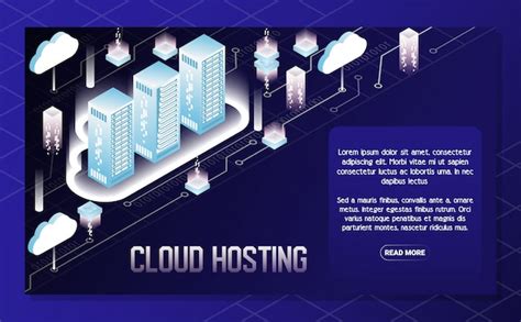 Premium Vector Cloud Hosting Vector Isometric Illustration