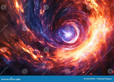 Futuristic Fusion Reactor Core With Vibrant Plasma Stock Image
