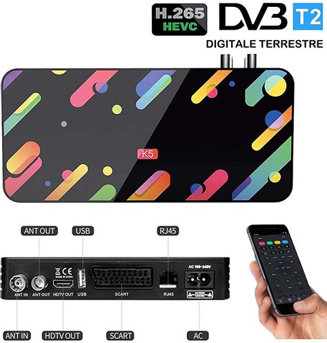 Terrestrial Digital Decoder HD Mini DVB T Hevc H Mpeg Bit P USB HDMI Scart