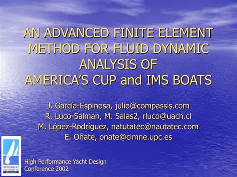 ppt an advanced finite element method for fluid dynamic analysis of