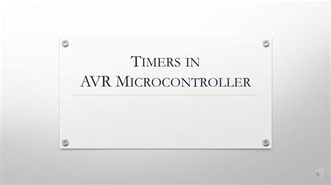 Microcontrollers Avr Timers Youtube