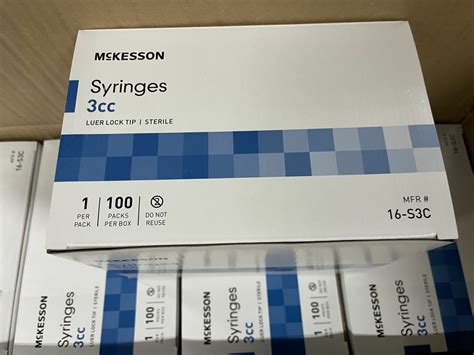 New Mckesson Box Of 100 General Purpose Syringes 3 Ml Blister Pack Luer