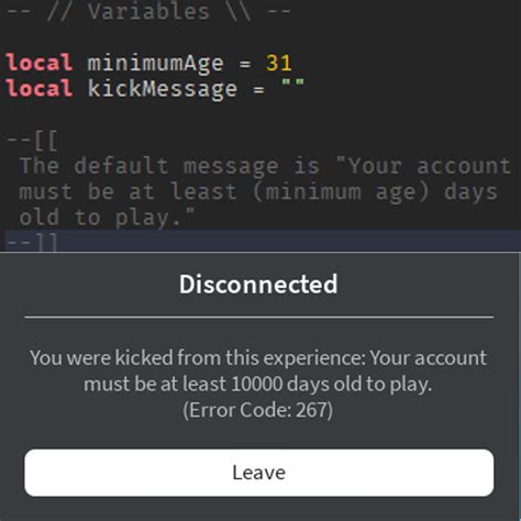Minimum Account Age Script Clearly Development