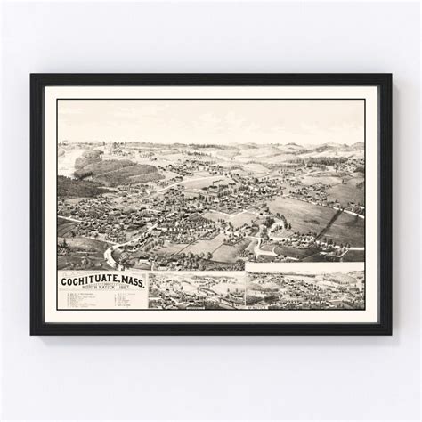 Vintage Map Of Cochituate Massachusetts 1887 By Teds Vintage Art