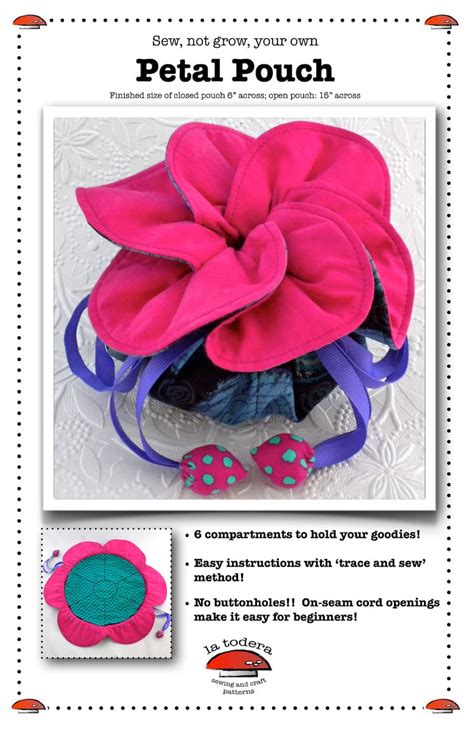 Jewelry Pouch Pattern Fabric Flower Drawstring Bag Pattern Etsy Uk