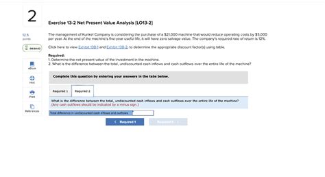 solved n exercise 13 2 net present value analysis lo13 2]