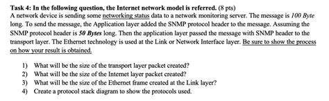 Solved Task In The Following Question The Internet Chegg
