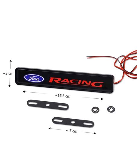 Ford Racing Logo Led Light Car Front Grille Badge Illuminated Decal St