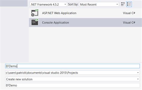 Using The Entity Framework In Visual Studio With C