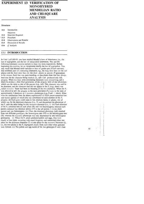 Solution B Sc Biology Laboratory Course I Verification Of Monohybrid
