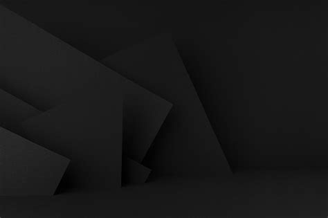 모서리 가장자리 및 삼각형의 추상적인 기하학적 패턴이 있는 현대적인 짙은 검은색 무대 모형은 프레젠테이션 화장품 상품 광고