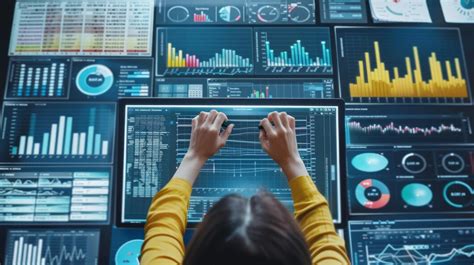 Data Analyst Working On Business Analytics Dashboard With Charts Metrics And Kpi To Analyze
