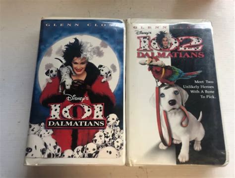 101 DALMATIANS 102 Dalmatians Lot VHS 1997 Clam Shell Glenn Close