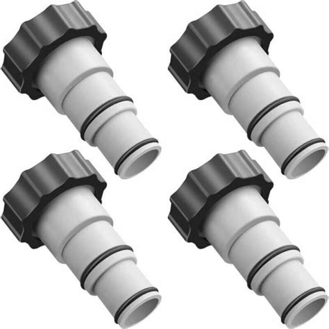 4 Pieces Pool Hose Adapter Pool Fitting Intex Swimming Pool Adapter Replacement Hose Adapter