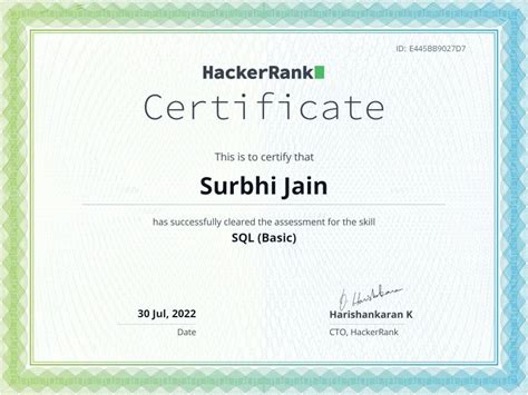 Sql Hackerrank Surbhi Jain